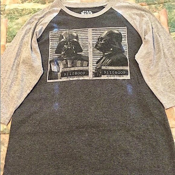 Star Wars | Shirts | Star Wars Darth Vader Gray Baseball Shirt M | Poshmark